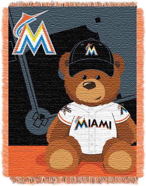 Northwest MLB Miami Field Bear Baby Throw - Fan Gear