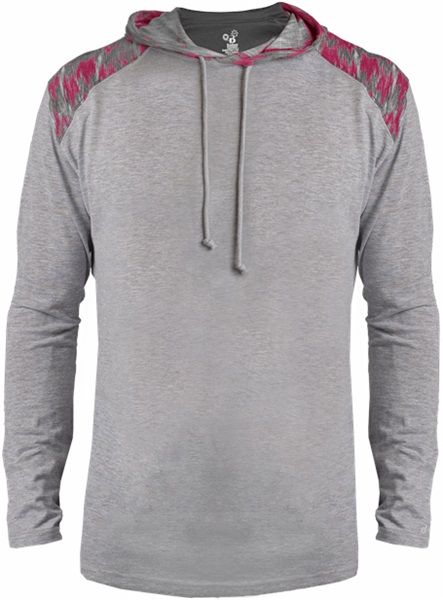 Badger Adult Vintage Flame Sport Tri-Blend Hood T Shirt (AXS -Red ...