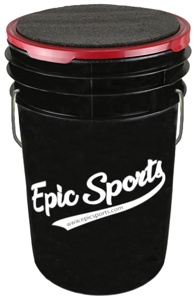 E140004 Black 6-Gal. Baseball/Softball Bucket W/Padded Lid