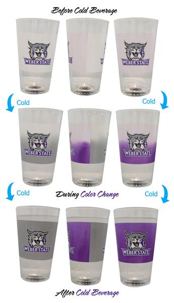 NCAA Color Changing Weber State Wildcats Pint Glass ThermoC Exray ...