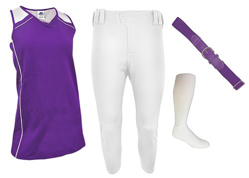 Womens Softball Jersey Pant Sock Belt KIT - Baseball Equipment & Gear