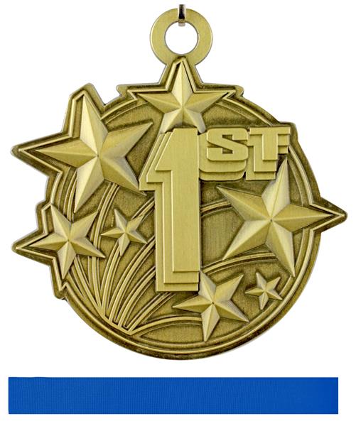 Epic 2 1/4" Shooting Star Place Award Medal & Ribbon - Baseball ...