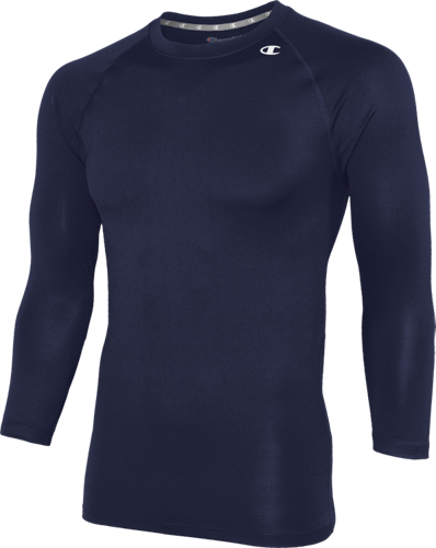 Champion Adult Large (GRAPHITE) Compression 3/4 Sleeve Tee Shirt ...