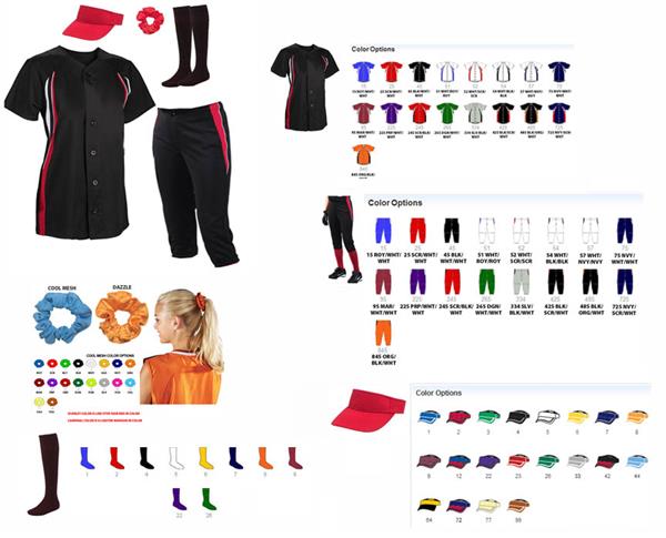 Teamwork Women/Girl Changeup Softball Uniform Kits - Closeout Sale ...