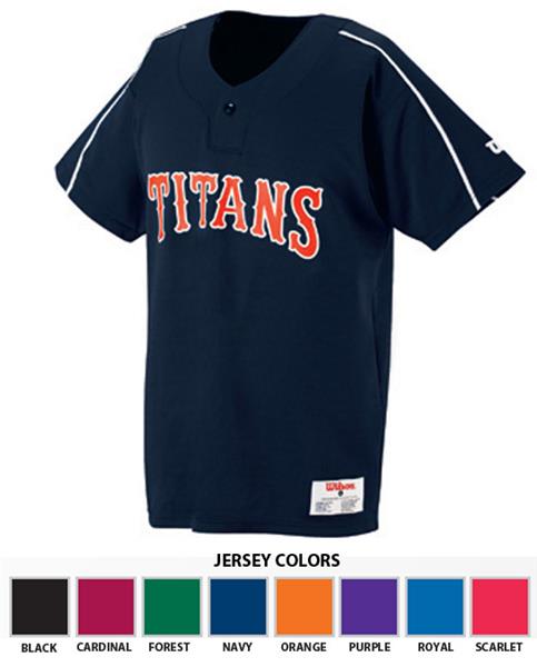 Wilson 1-Button Polyester Placket Custom Baseball Jersey - Baseball ...