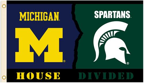 Michigan - Michigan St. House Divided 3' x 5' Flag - Soccer, Baseball ...