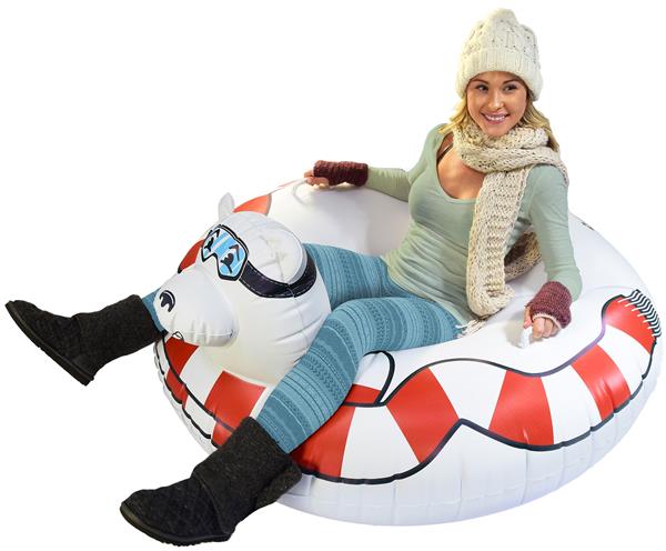 GoFloats Polar Bear Winter Snow Tube Sled - Playground Equipment and Gear