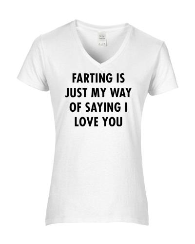Epic Ladies Farting V-Neck Graphic T-Shirts - Baseball Equipment & Gear