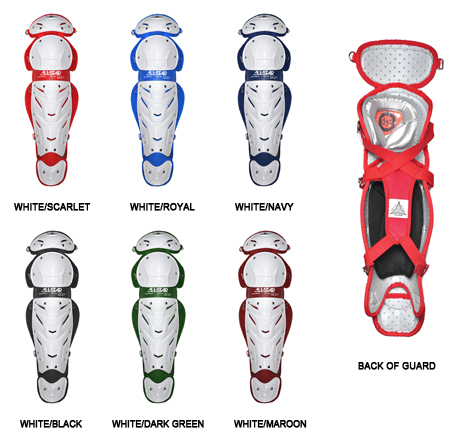 ALL-STAR White System 7 Softball Leg Guards - Baseball Equipment & Gear