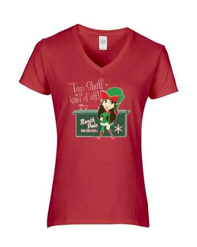Epic Ladies Top Shelf Elf V-Neck Graphic T-Shirts - Baseball Equipment ...