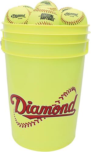 Diamond Bucket Combo With Eighteen Softballs - Baseball Equipment & Gear