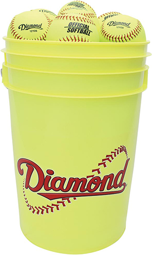 Diamond Bucket Combo With Eighteen Softballs - Baseball Equipment & Gear