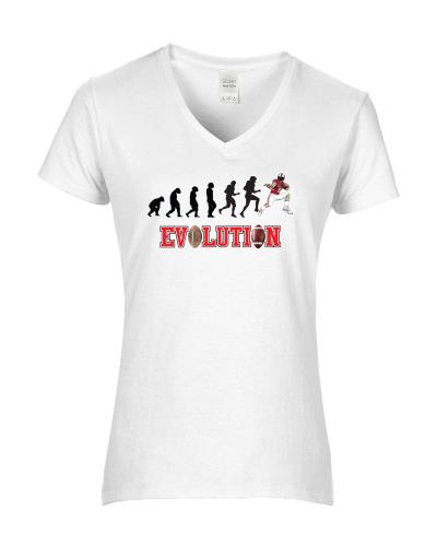 Epic Ladies Custom Football Evolution V-Neck Graphic T-Shirts - Soccer ...