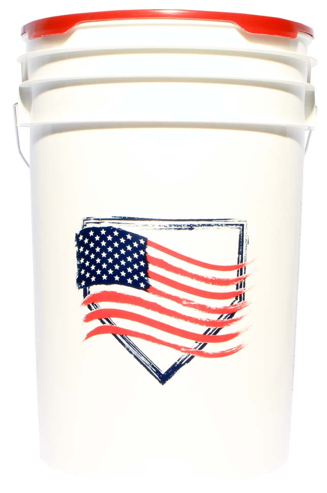 E151080 Diamond BKT FLAG USA Flag 6 Gallon Bucket w/Padded Lid