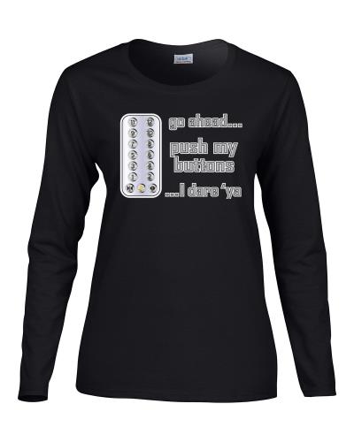 Epic Ladies Push My Buttons Long Sleeve Graphic T-Shirts - Soccer ...