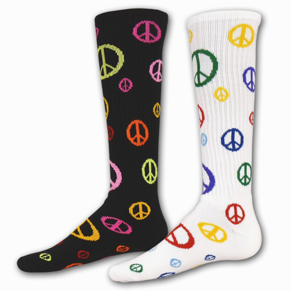 Red Lion "Give It A Chance" Peace Sign Socks - Soccer Equipment and Gear