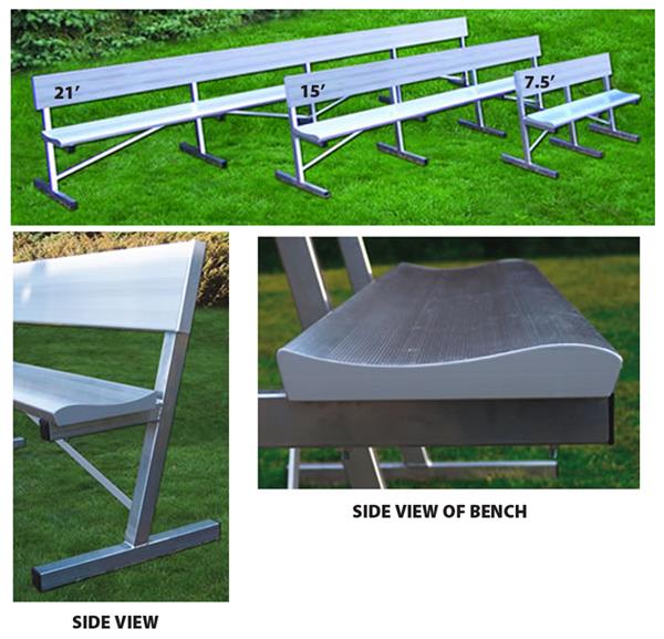 Pro Players Aluminum Bench With Backrests 3 Sizes - Soccer Equipment ...