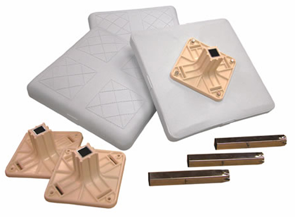 Official size 15" x 15" x 3" Bolco Style Baseball Bases (Set of 3-Bases ...
