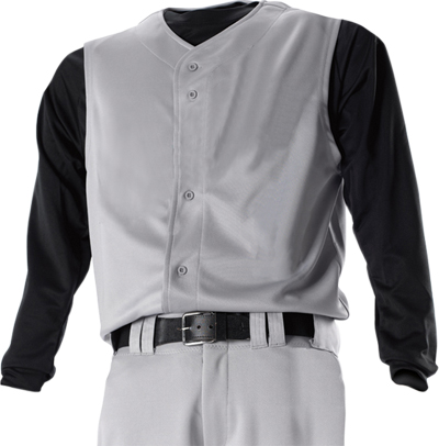 Youth (YL - White) Full-Button Sleeveless Baseball Jersey Vest ...