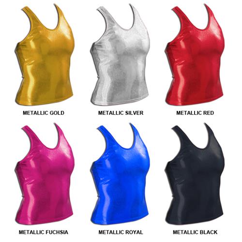 Youth Small (Metallic Black) Cheerleaders MVP Metallic Racer Back Top ...