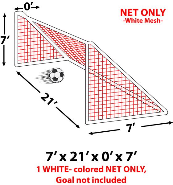 Epic 3MM Soccer Goal Nets 7 x 21 x 0x 7 EACH - Soccer Equipment and Gear
