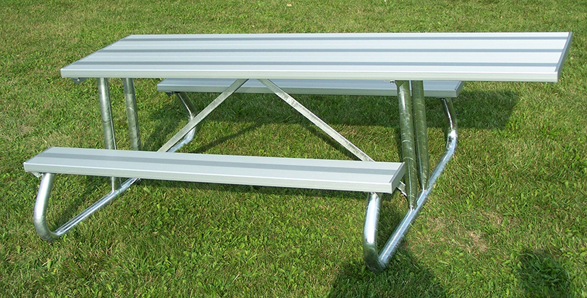 E165585 NRS ADA Compliant Aluminum Picnic Tables Steel Legs Standard Duty
