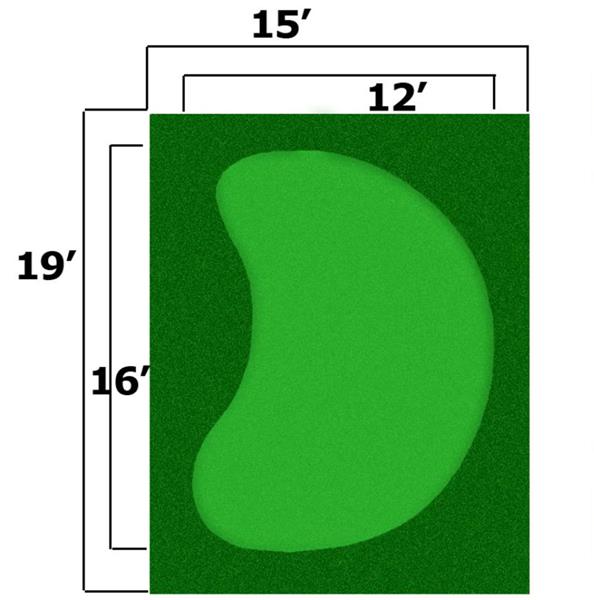15' x 19' Complete Par Saver Putting Green w/ Symbior Fringe Kidney ...