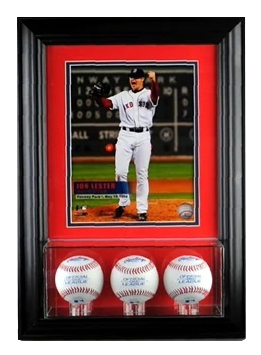 Perfect Cases Wall Mounted Triple Baseball Display Case with 8 x 10 ...