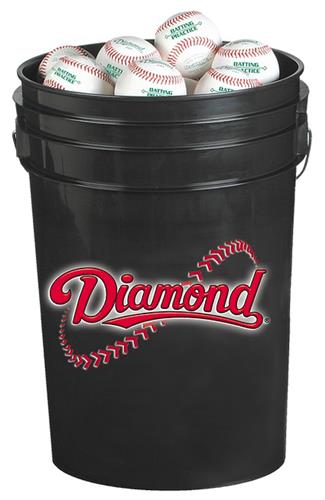 Diamond 6 Gallon Black Bucket Combo w/30 DOL-A OL Baseballs - Baseball ...
