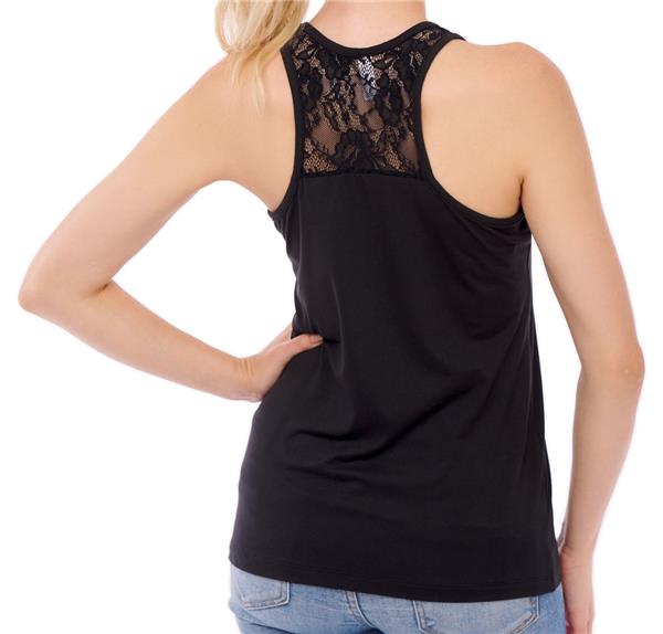 Racer Back Tank Top Shirt, Women's Cool Performance w/Back Lace Mesh ...