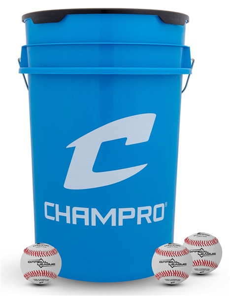 6 Gallon Bucket W/24 Cosmetic Blem Leather Cover Baseballs CBB200DB ...