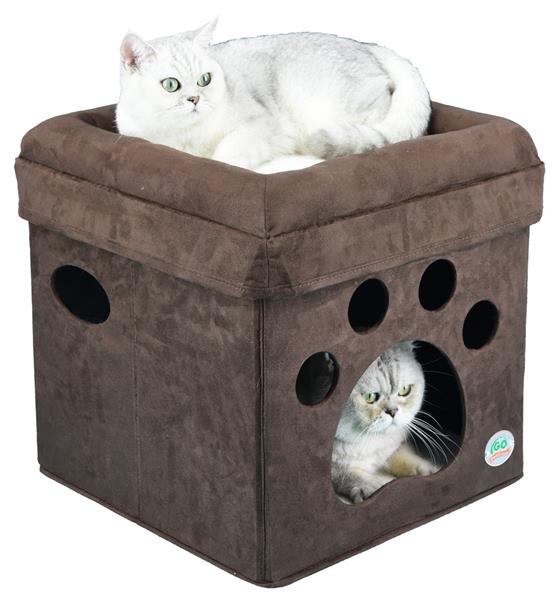 Go Pet Club Comfy Cat Cube Beds (Paw) - Playground Equipment and Gear