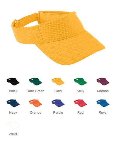 Augusta Sportswear (PURPLE) Adjustable Wicking Mesh Visor - Soccer ...