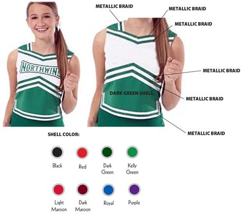 Metallic Braid Cheerleaders Uniform Shell CF1112VM - Cheerleading ...