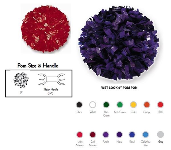 Cheer Fantastic Solid Wet Look Cheerleaders Poms - Cheerleading ...