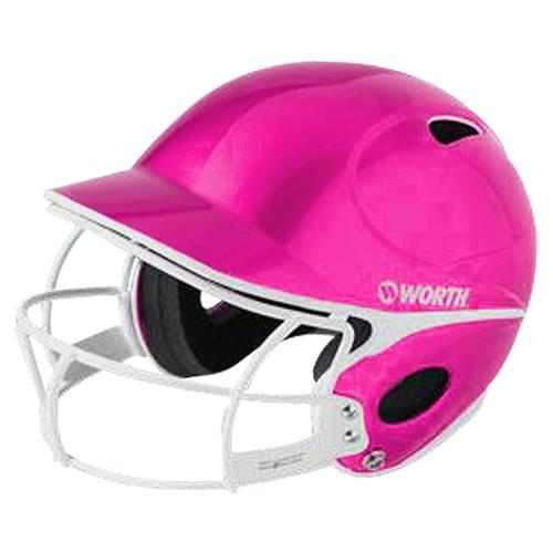 Worth Pink Youth Batters Helmet w/Faceguard - Baseball Equipment & Gear