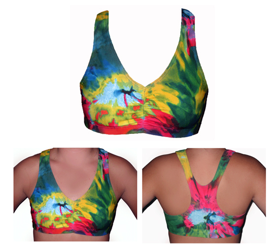 Funkadelic Funky Tie Dye Racerback Sports Bra - Soccer Equipment and Gear
