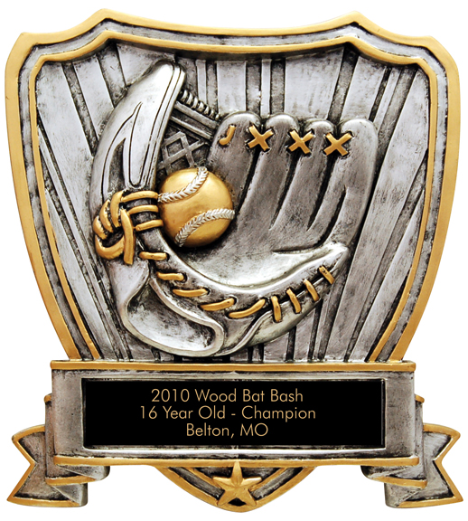 Hasty Award Custom Baseball Shield Resin Trophy RESIN-SHC - Baseball ...