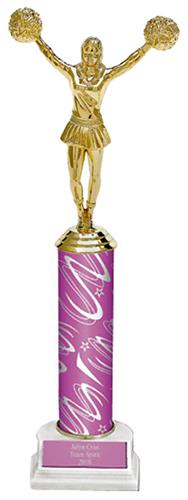 Cheerleader Pink/White P/W Twister Column Trophies - Cheerleading ...
