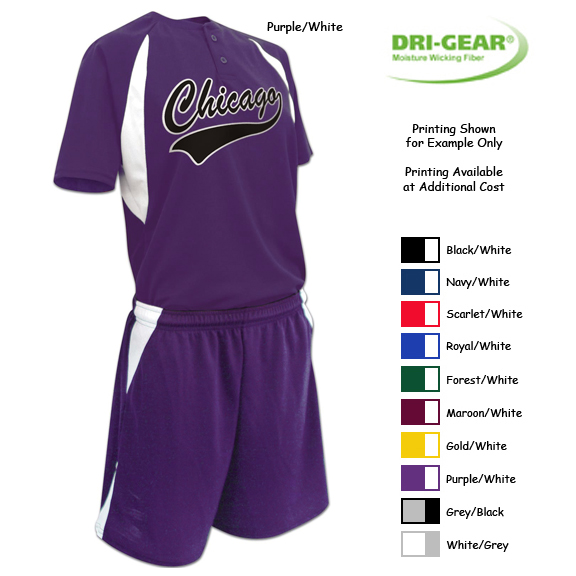 Champro DRI-GEAR 2-Button Softball Jerseys - Baseball Equipment & Gear
