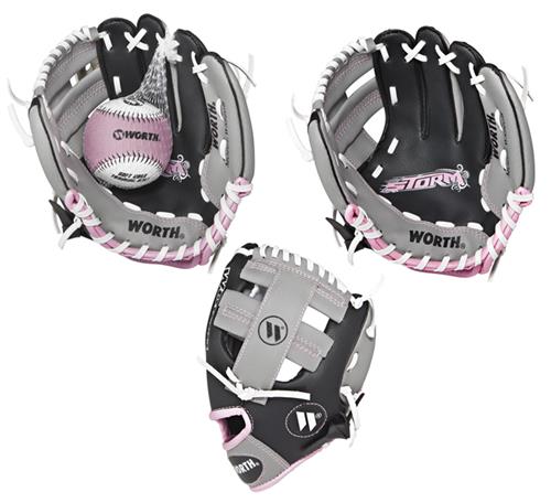 Pink Storm 9" Fastpitch Girls T-ball Glove WS90GB - Baseball Equipment ...