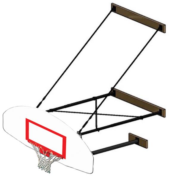 Gared 3-Point Wall Mount Package Manual Height Adjuster - Basketball ...