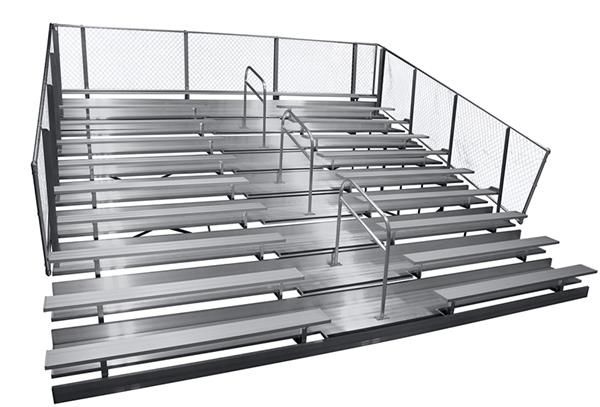 Gared Spectator Stationary 8 Row Fixed Bleachers With Aisles - Baseball ...