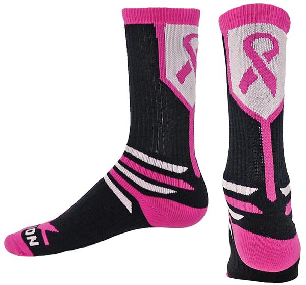 (9-11 Medium) Pink Ribbon Cancer Fighter Crew Socks (1-Pair) - Soccer ...
