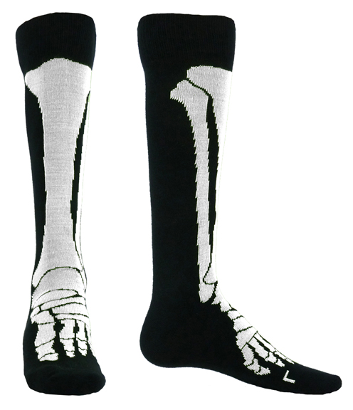 Adult Medium (Black/White) X-Ray "Bone Printed" Knee High Socks (1-Pair ...