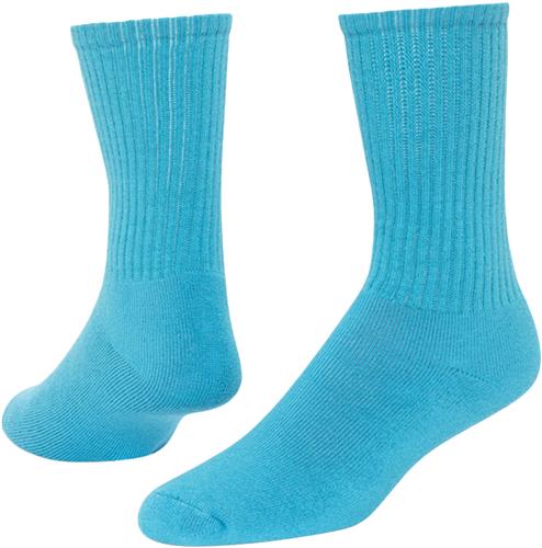 Adult Medium 9-11 (Turquoise) Solid Crew Socks (1-Pair) - Soccer ...