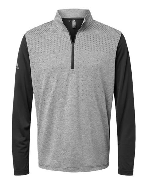 Adidas Heather Block Print Quarter-Zip Pullover A522 - Soccer Equipment ...