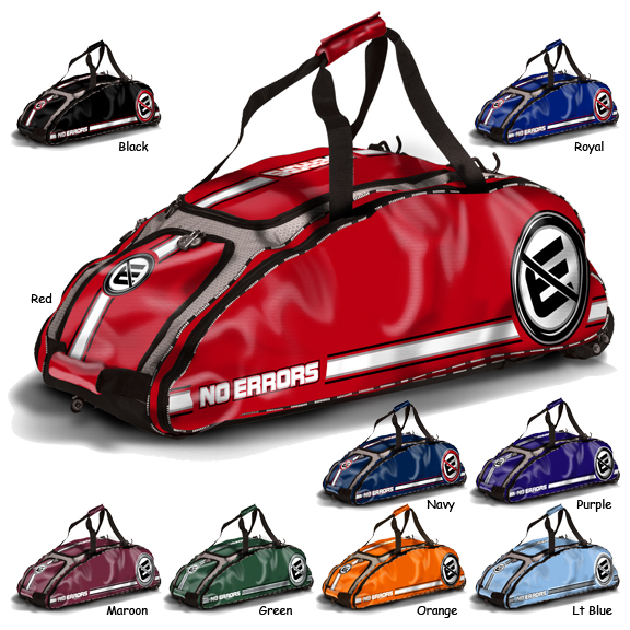 NO ERRORS Dinger Custom Baseball Bat Bags w/Wheels - Baseball Equipment ...