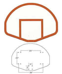 Fan-Shaped 39"x54" Fiberglass Basketball Backboard - Basketball ...