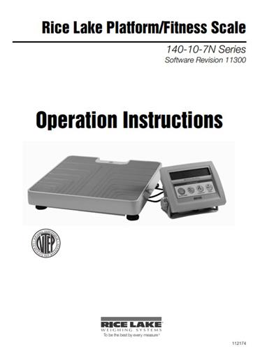 Rice Lake Platform/Fitness Scale Manual 112174 - Soccer Equipment and Gear